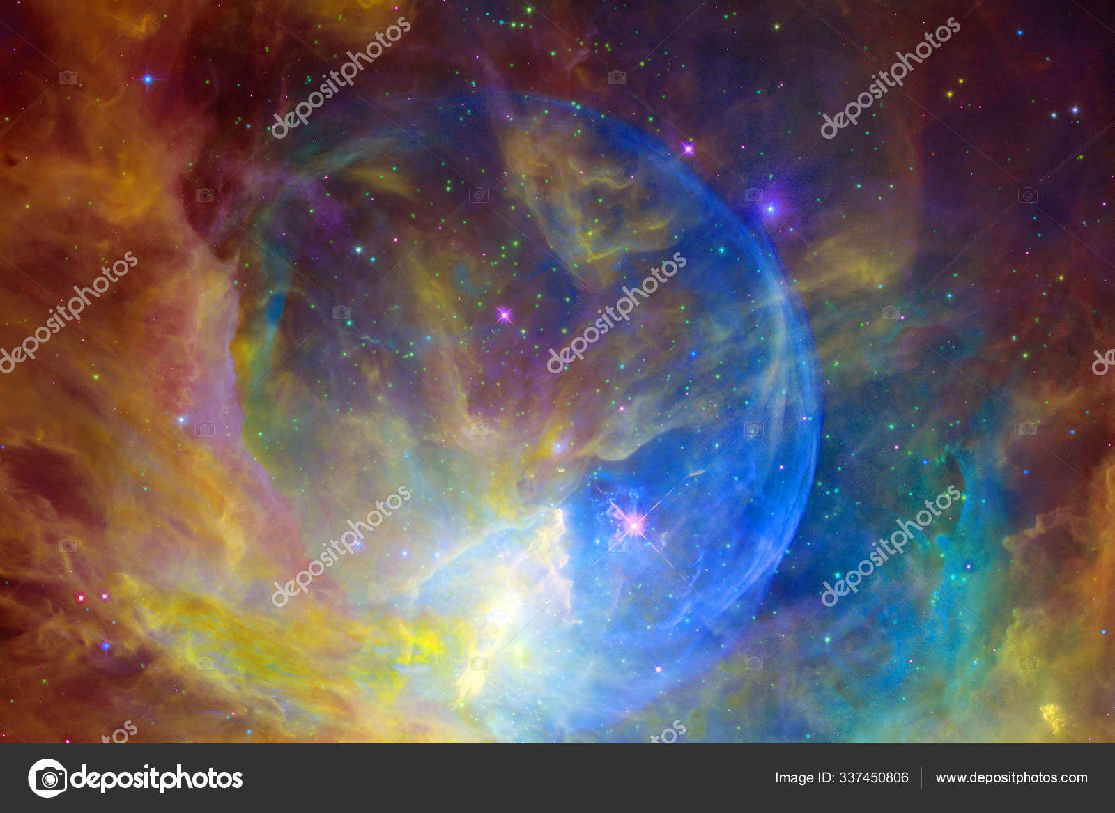 Nebulae and stars in outer space. Elements of this image furnished by ...