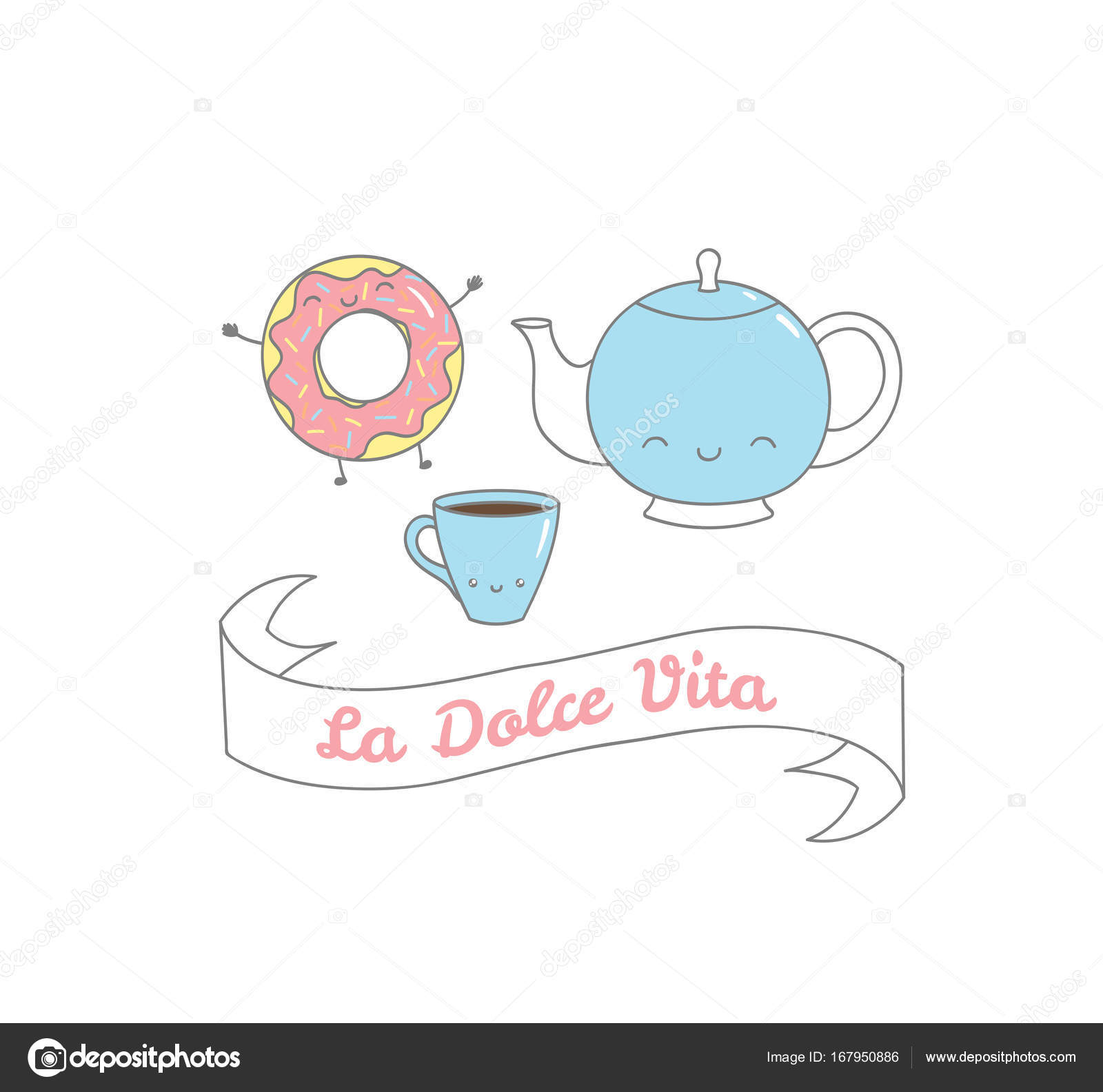 Sweet life coffee and donut poster Stock Illustration by ©Maria_Skrigan ...