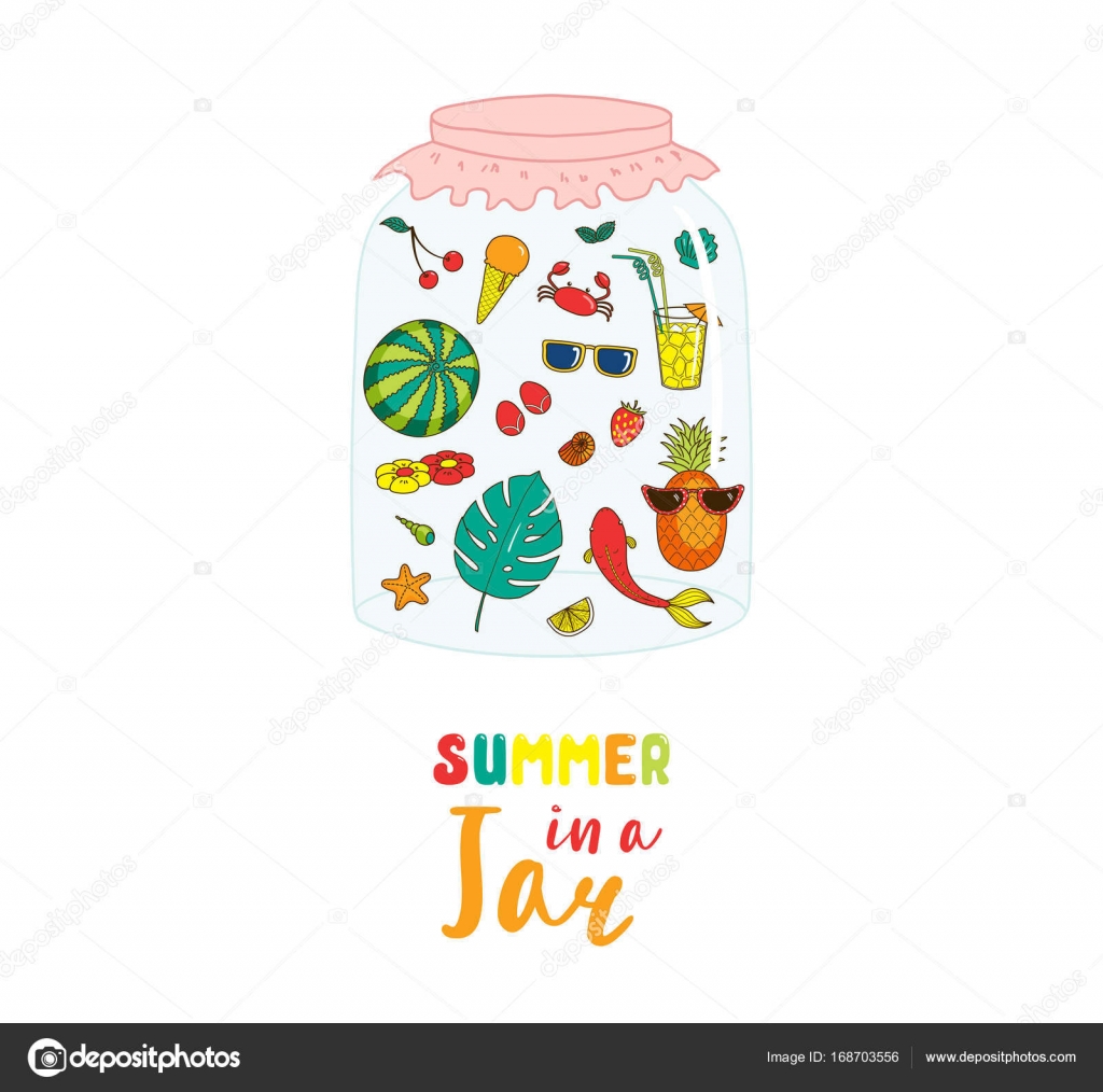 Summer in a jar illustration Stock Vector Image by ©Maria_Skrigan ...