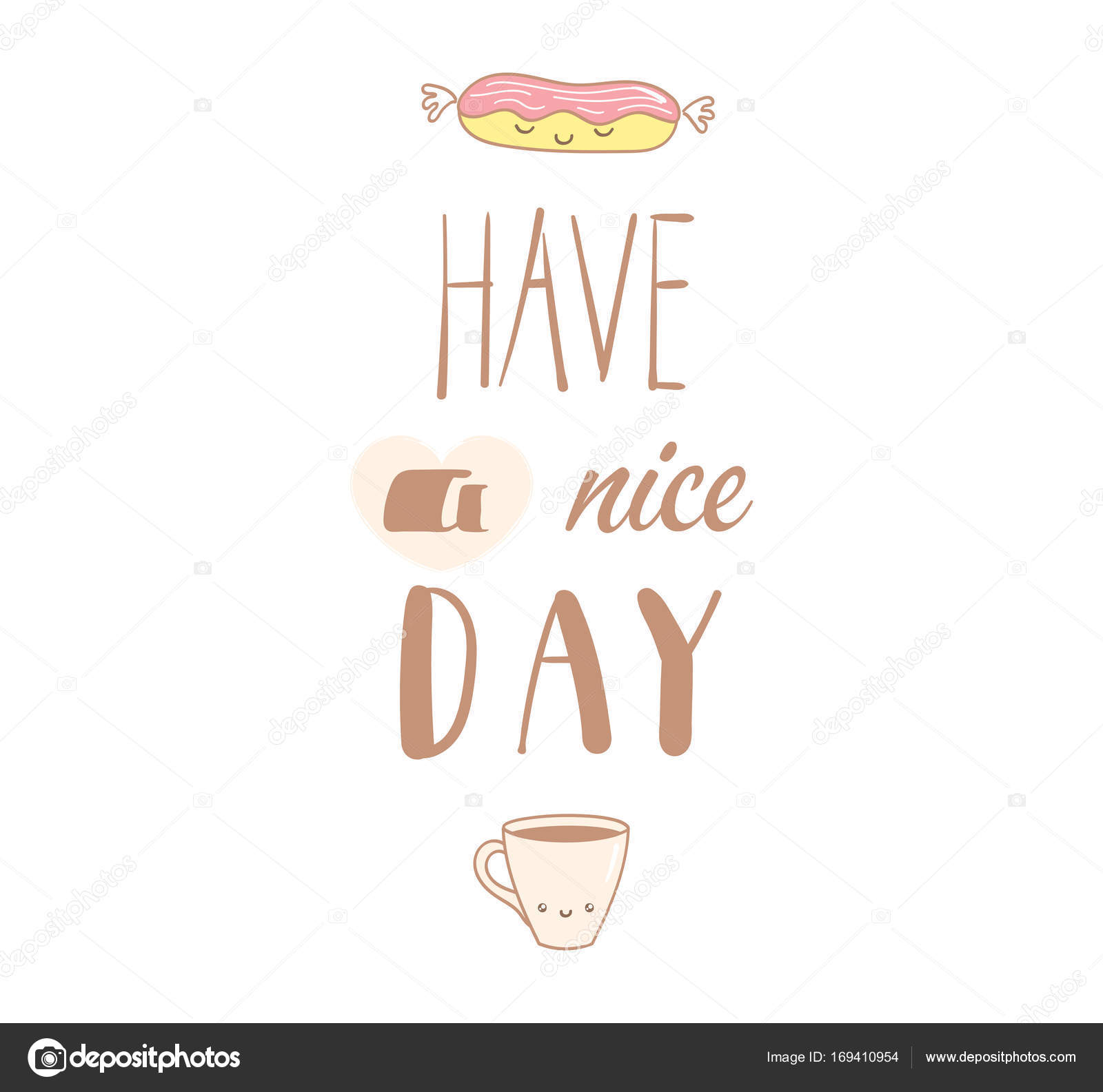 Cute eclair and a cup of coffee Stock Vector Image by ©Maria_Skrigan ...