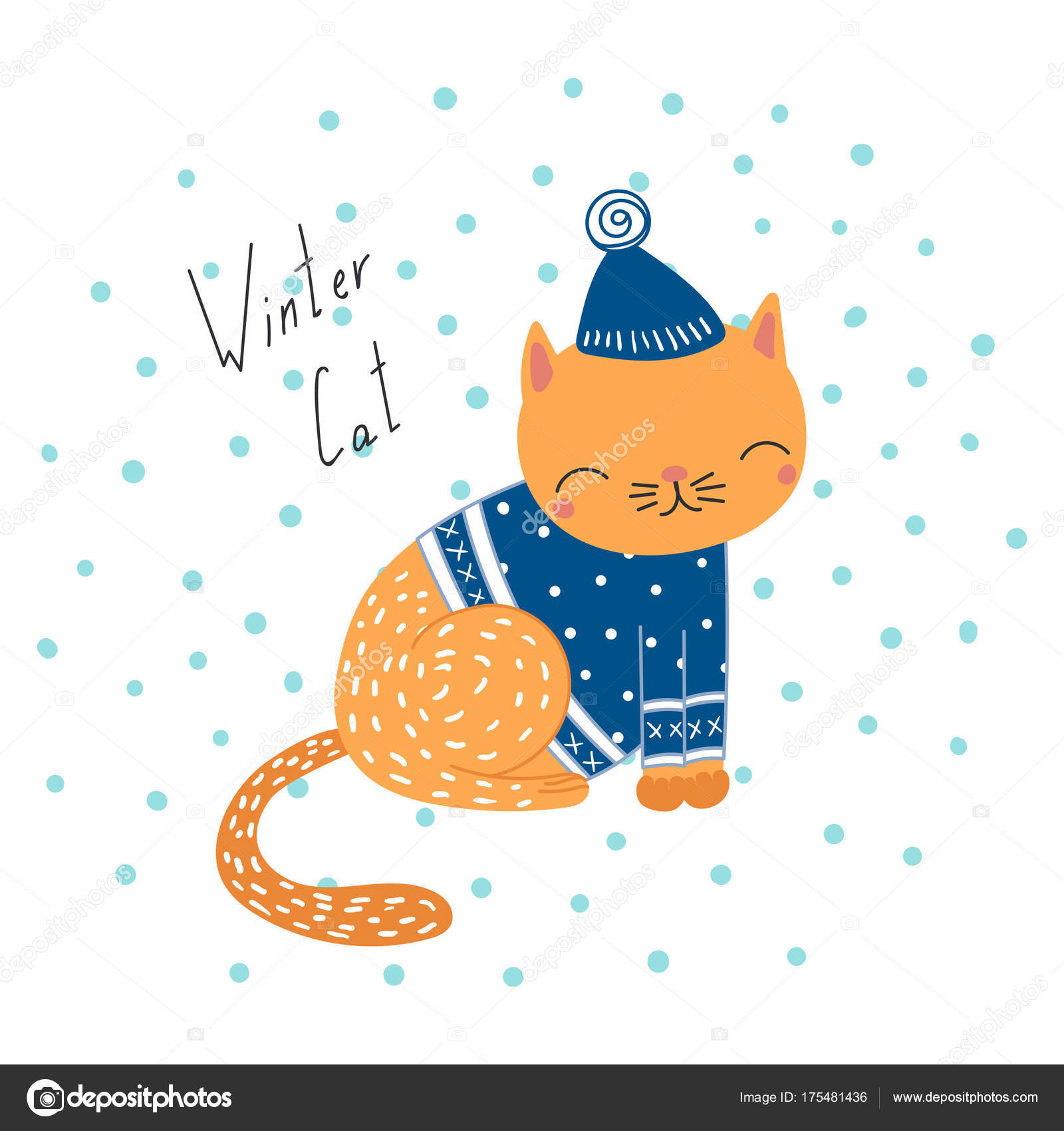 Funny Christmas Cat Cartoon