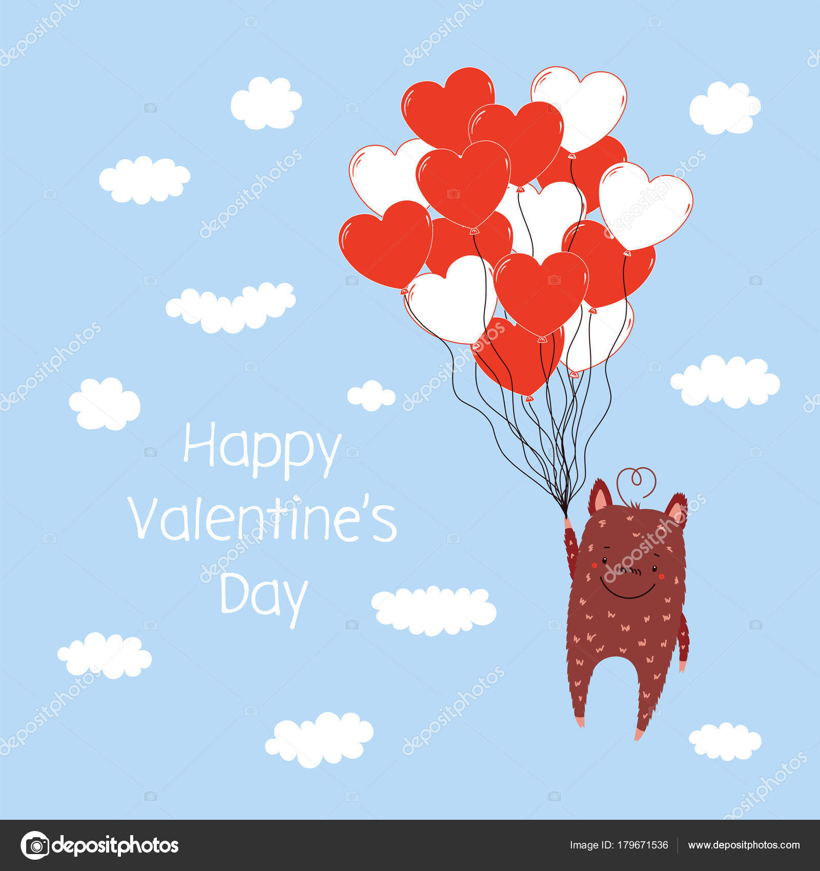 Cute monster Valentines day greeting card Stock Vector Image by ©Maria ...