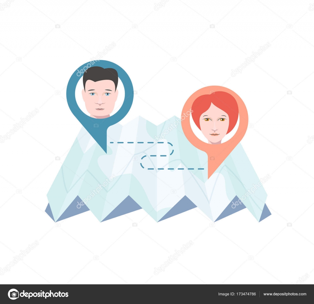 Image vectorielle Illustration vectorielle de la distance entre homme ...