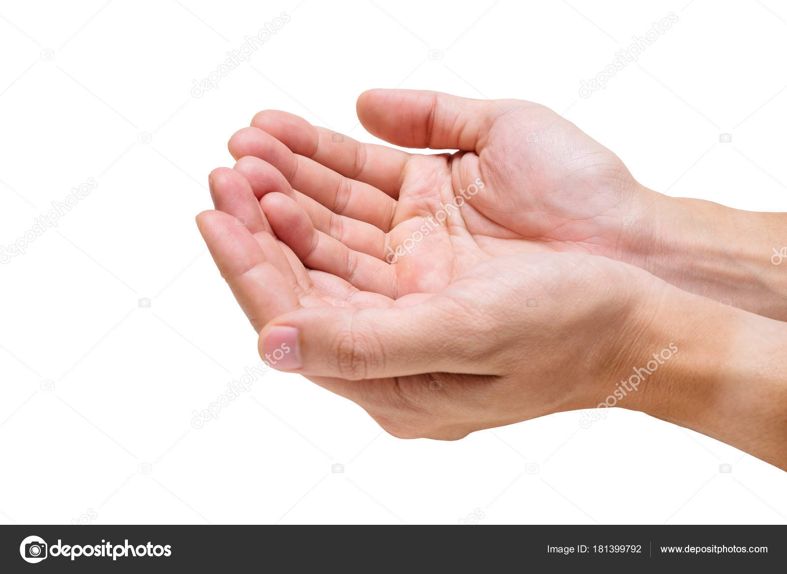 Male Show Two Empty Open Hands For Asking Something. — Stock Photo ...