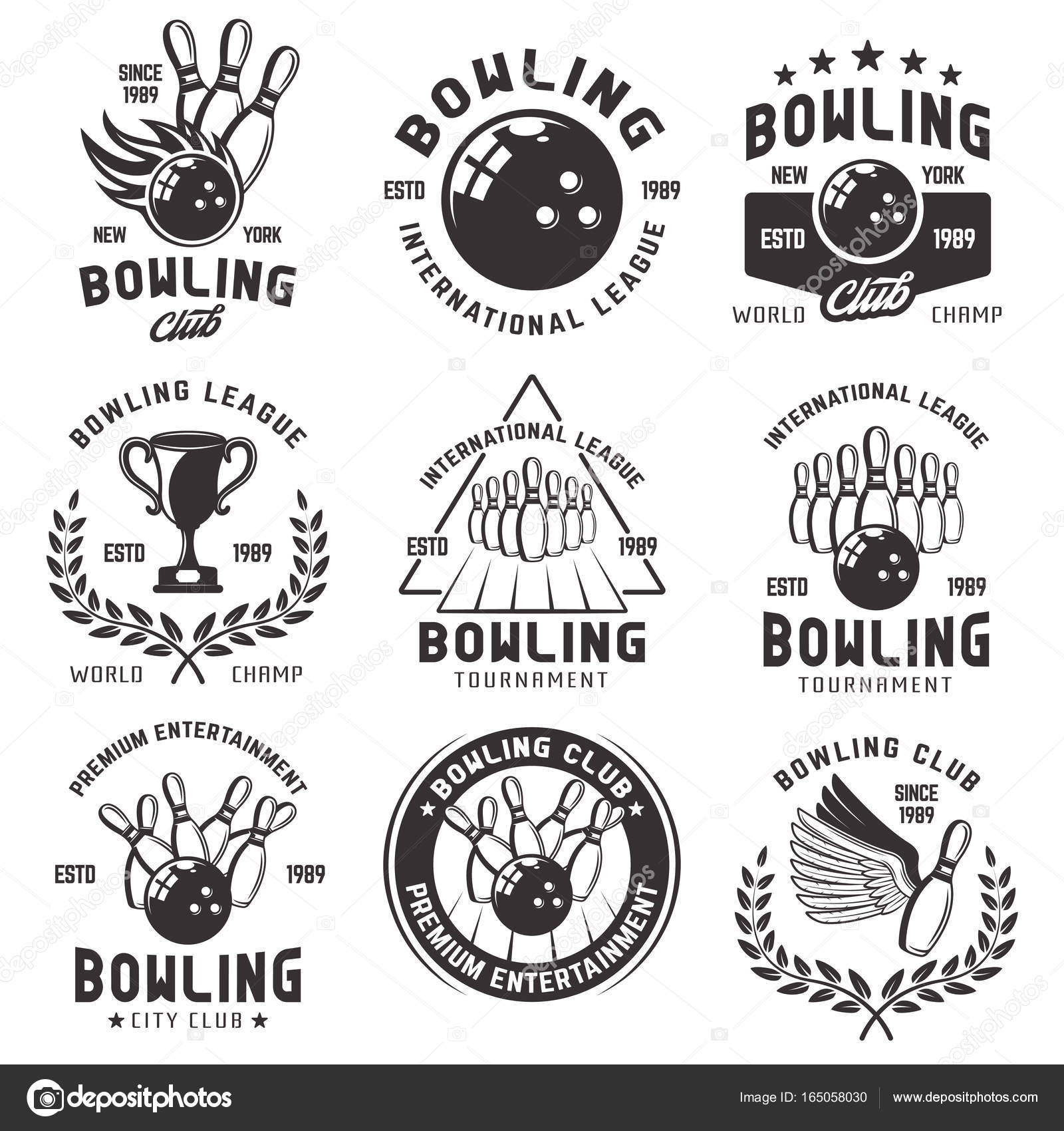 Bowling vector black emblems Stock Vector by ©Flat_Enot 165058030