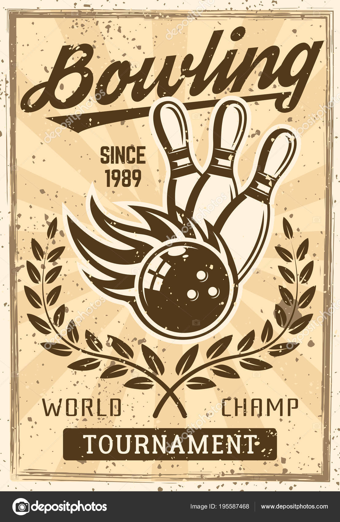 Retro Bowling Vector
