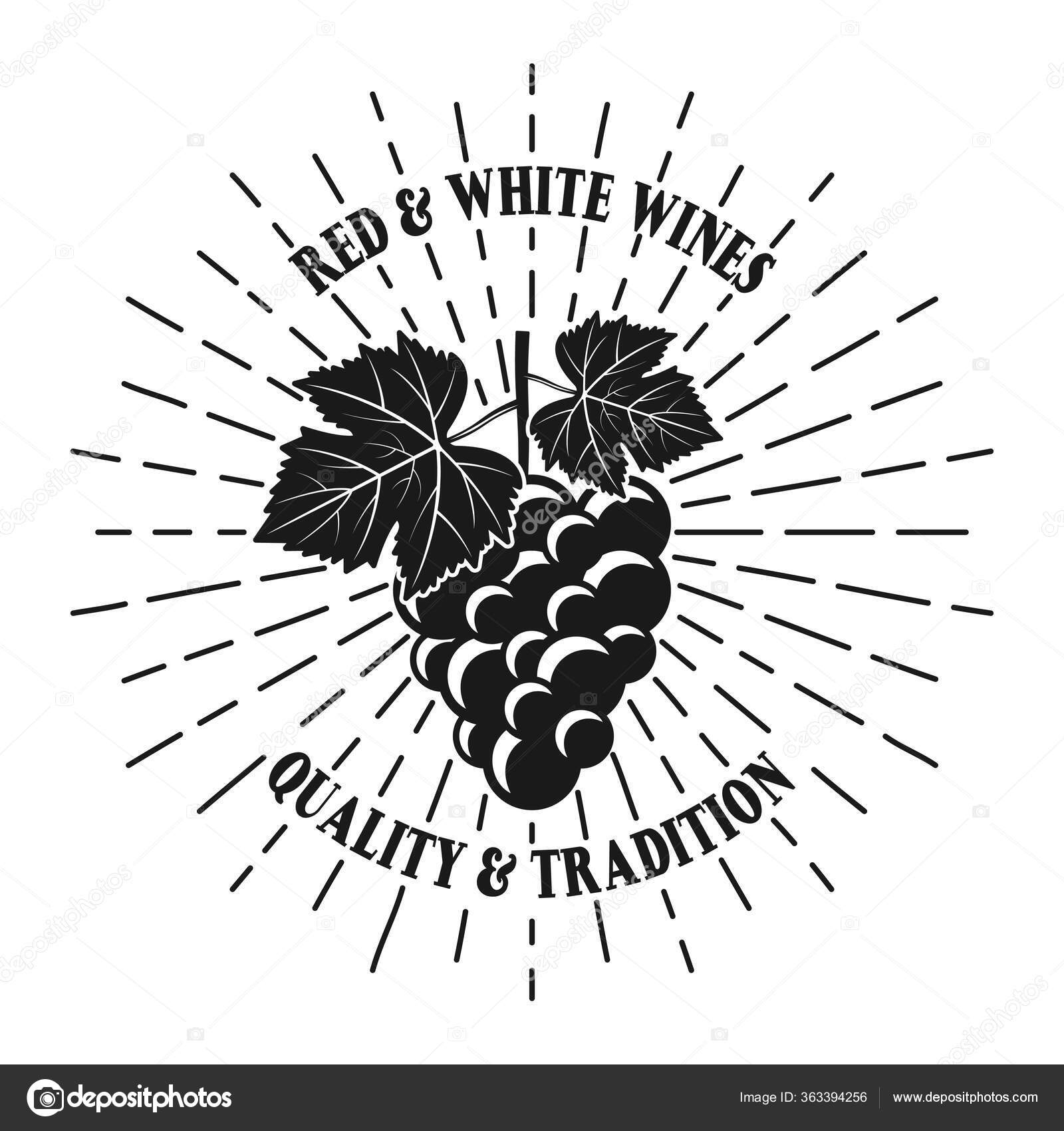 Bunch of grape vector vintage emblem with rays Stock Vector by ©Flat ...