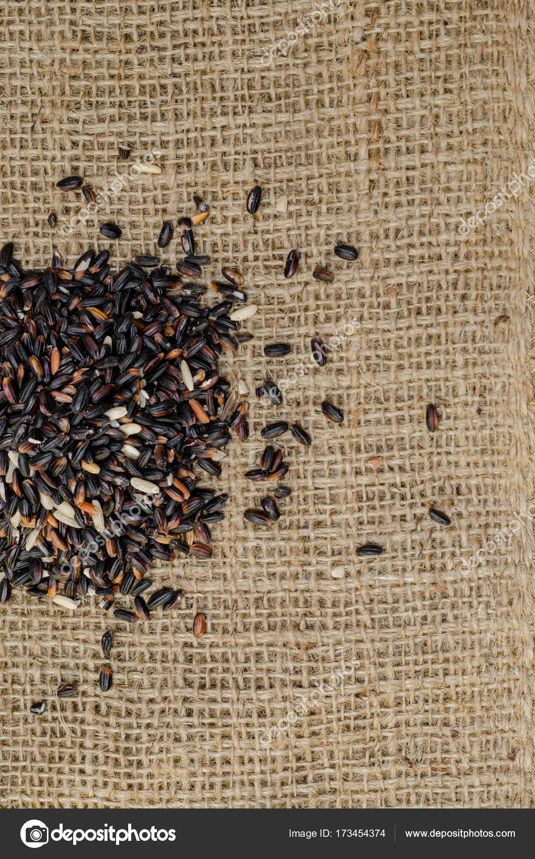 Black Rice Sack Bag Background Text — Stock Photo © tkroot #173454374