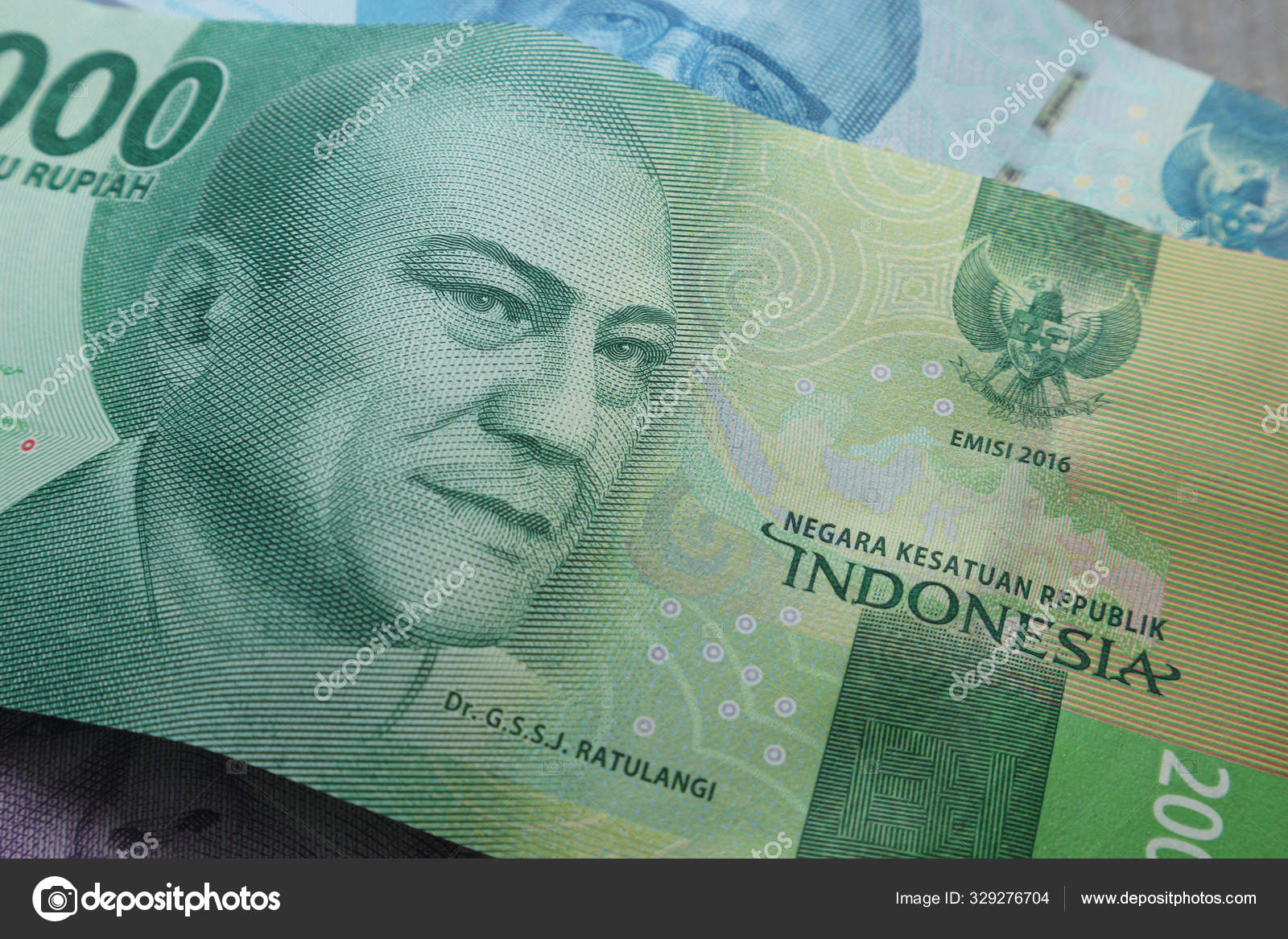 Fragment Indonesian Banknote Twenty Thousand Rupees Portrait Sam ...
