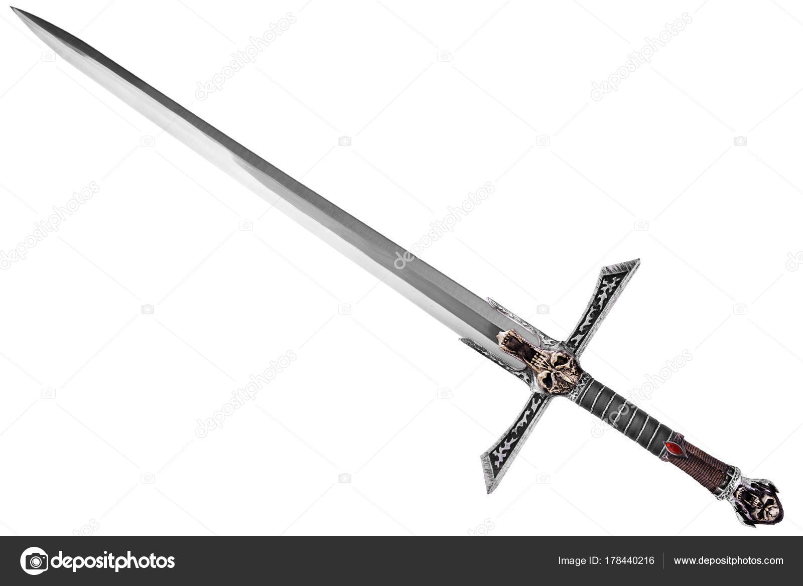 Sword Disposed Diagonal Isolated White Background Stock Photo by ...