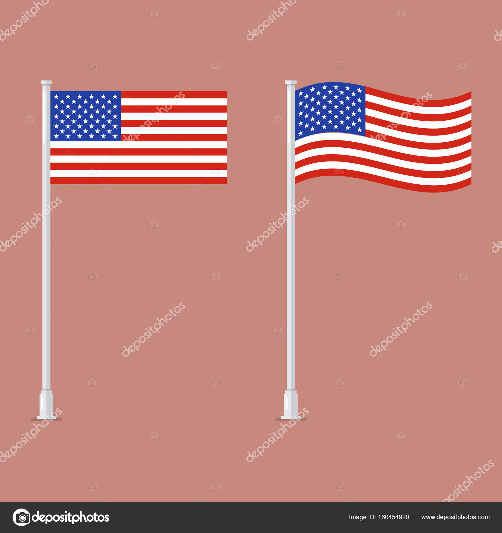American flag on pole Stock Vector by ©siraanamwong 160454920