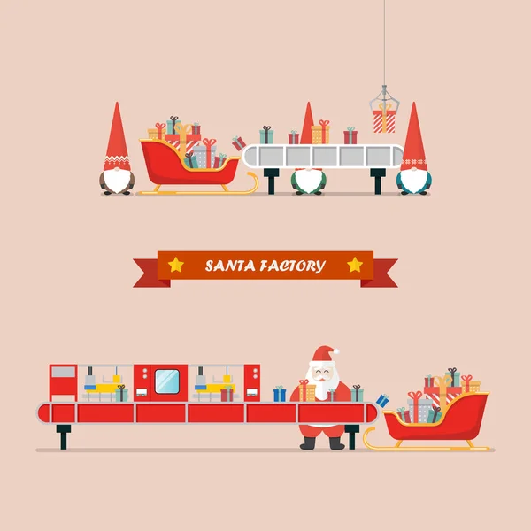 Santa factory Vector Art Stock Images | Depositphotos