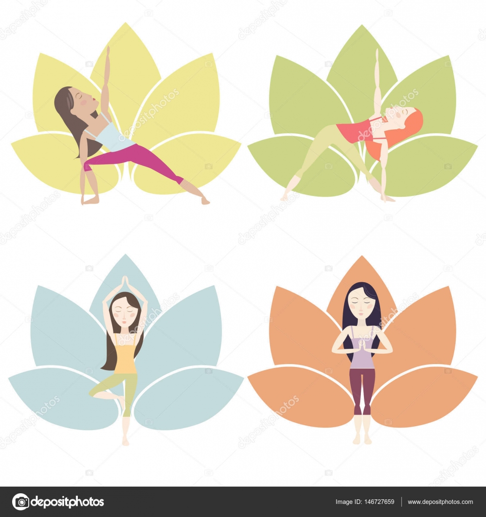 Yoga Poses set Stock Vector by ©masha2003 146727659