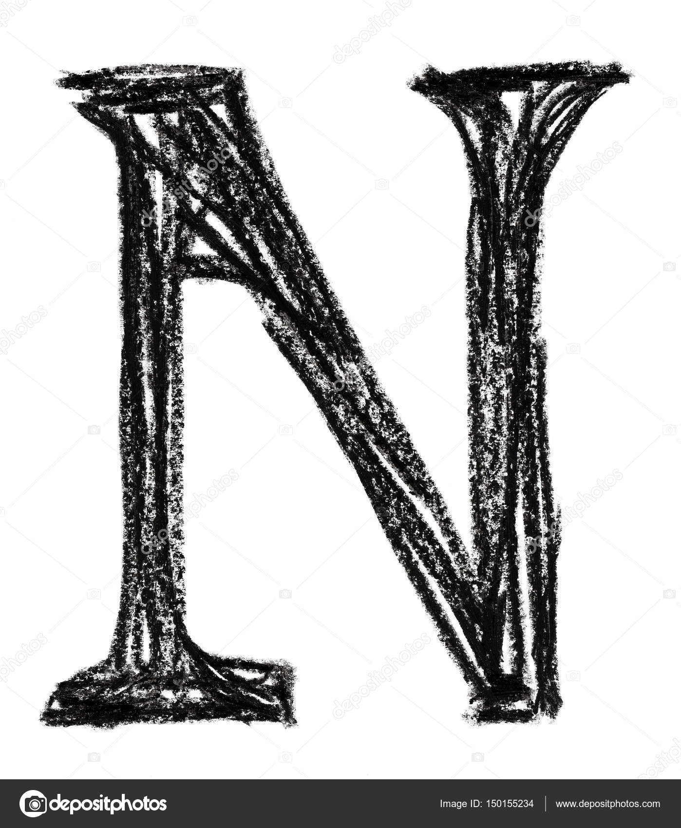 Handwritten sketch black Letter N Stock Photo by ©aroas 150155234