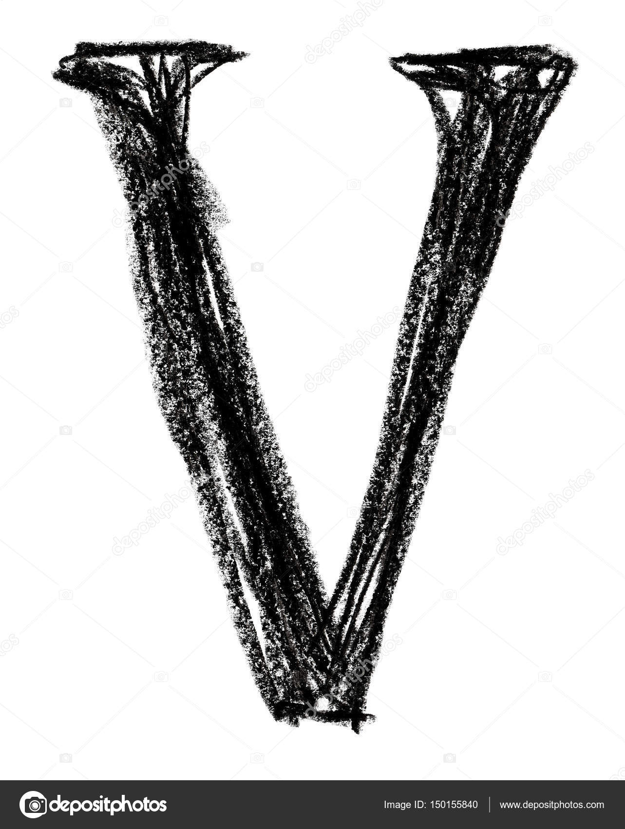 Handwritten sketch black Letter V Stock Illustration by ©aroas #150155840