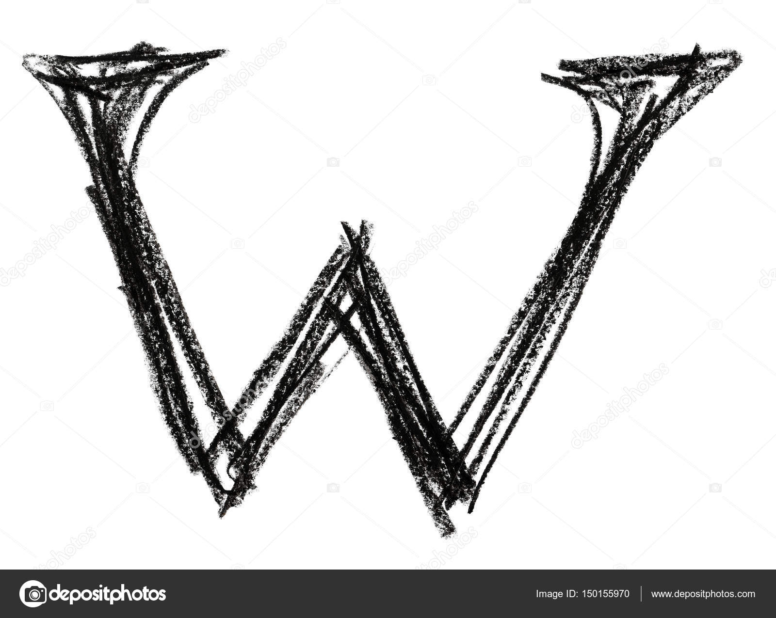Boceto manuscrito negro Letra W Ilustración de archivo de ©aroas #150155970