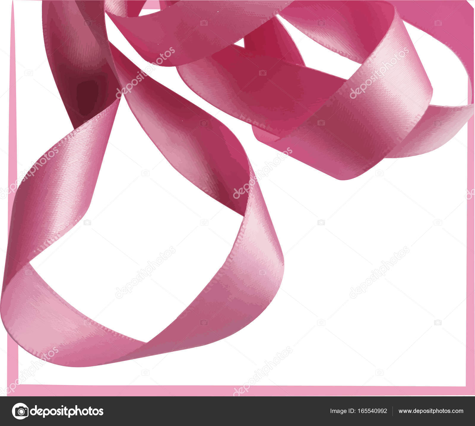 Pink ribbon over white background, design element. Stock Vector by ...