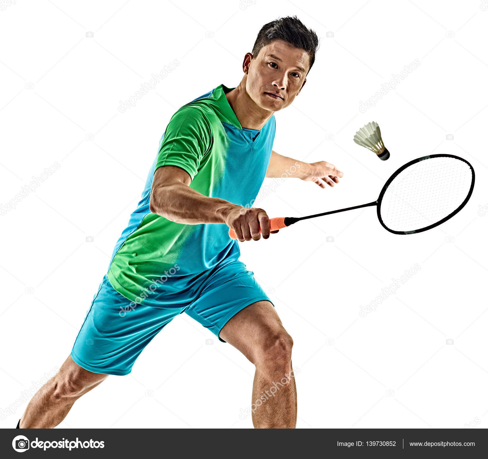Asian badminton player man isolated Stock Photo by ©STYLEPICS 139730852