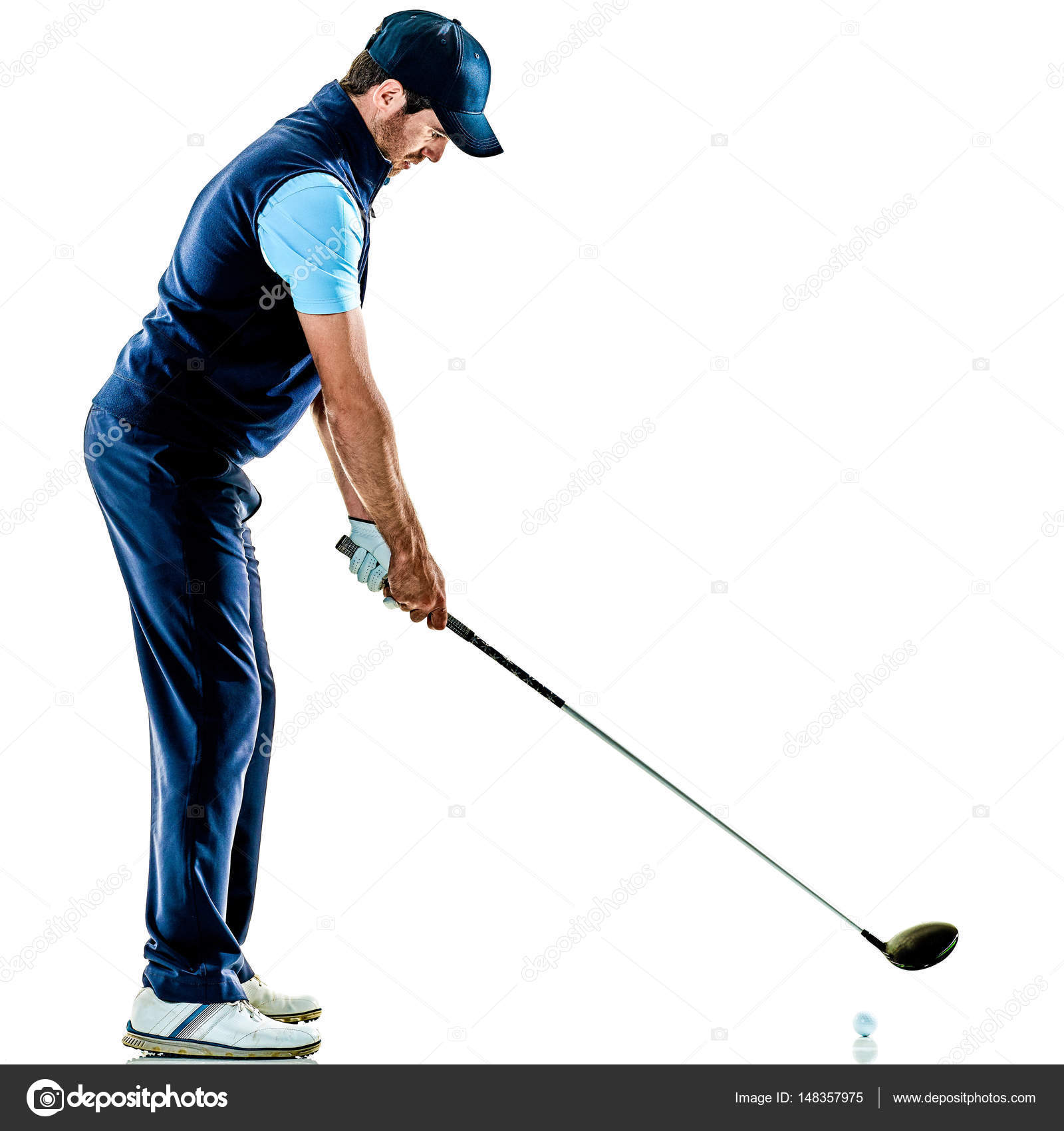 Man golfer golfing isolated withe background — Stock Photo © STYLEPICS ...