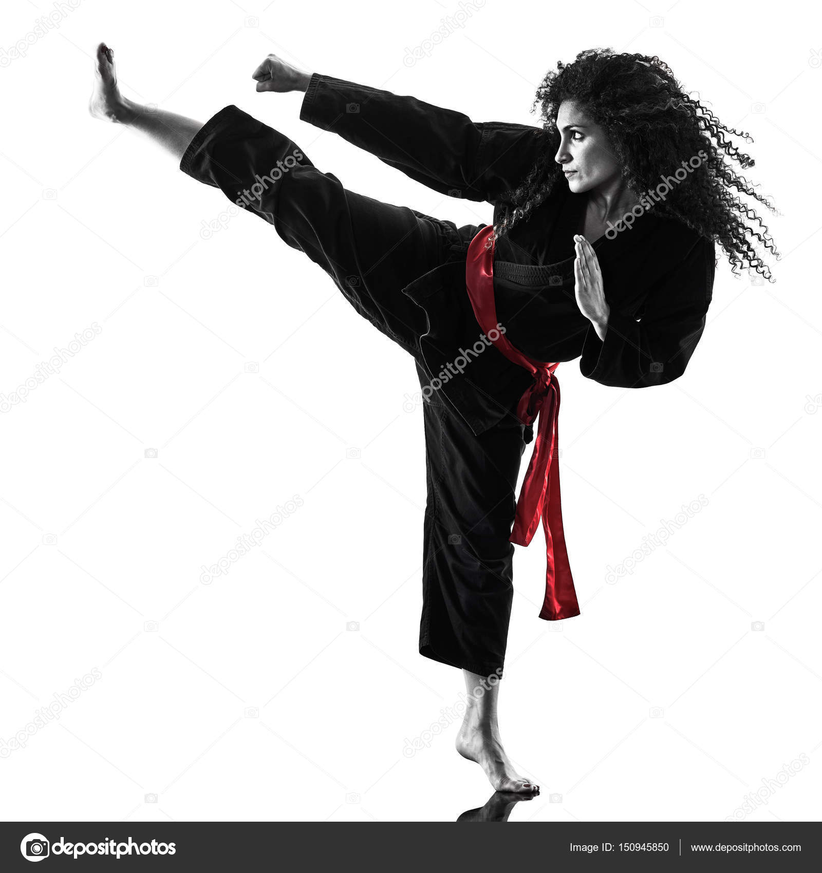 Woman Kung Fu Pencak Silat isolated Stock Photo by ©STYLEPICS 150945850