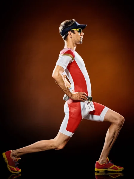 Man runner running triathlon ironman isolated — Stock Photo © STYLEPICS ...