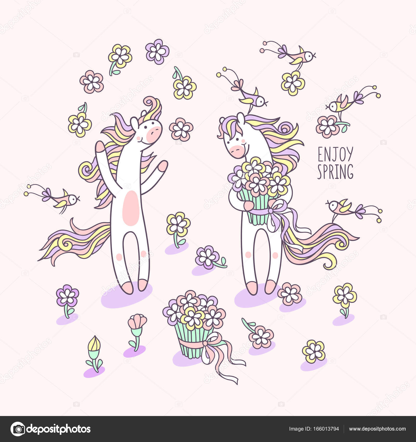 Happy little pony juggles flowers Stock Vector Image by ©ana_p #166013794