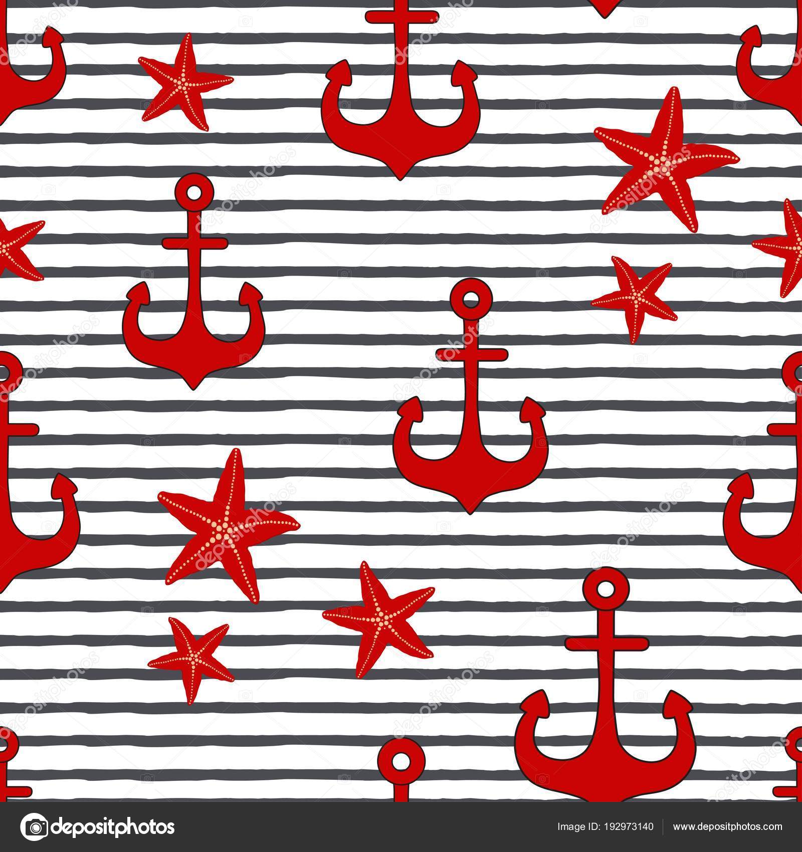 Red anchor on black and white striped background Stock Vector Image by ...