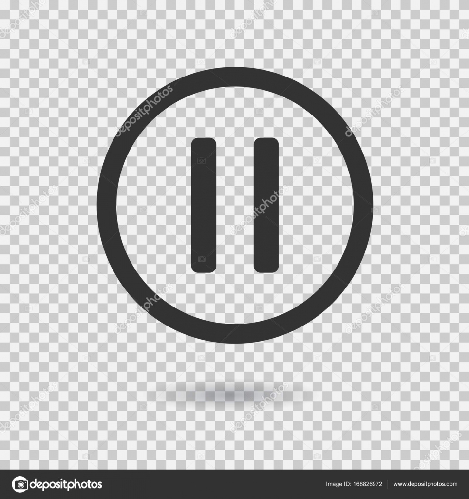 Pause icon with shadow. Vector button for web or app Stock Vector by ...