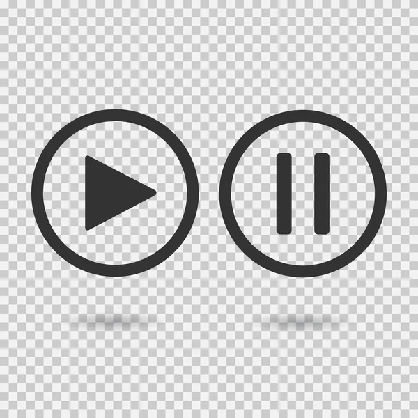 Play Button Icons Transparent Backdrop Digita Webl Vector Illustration ...