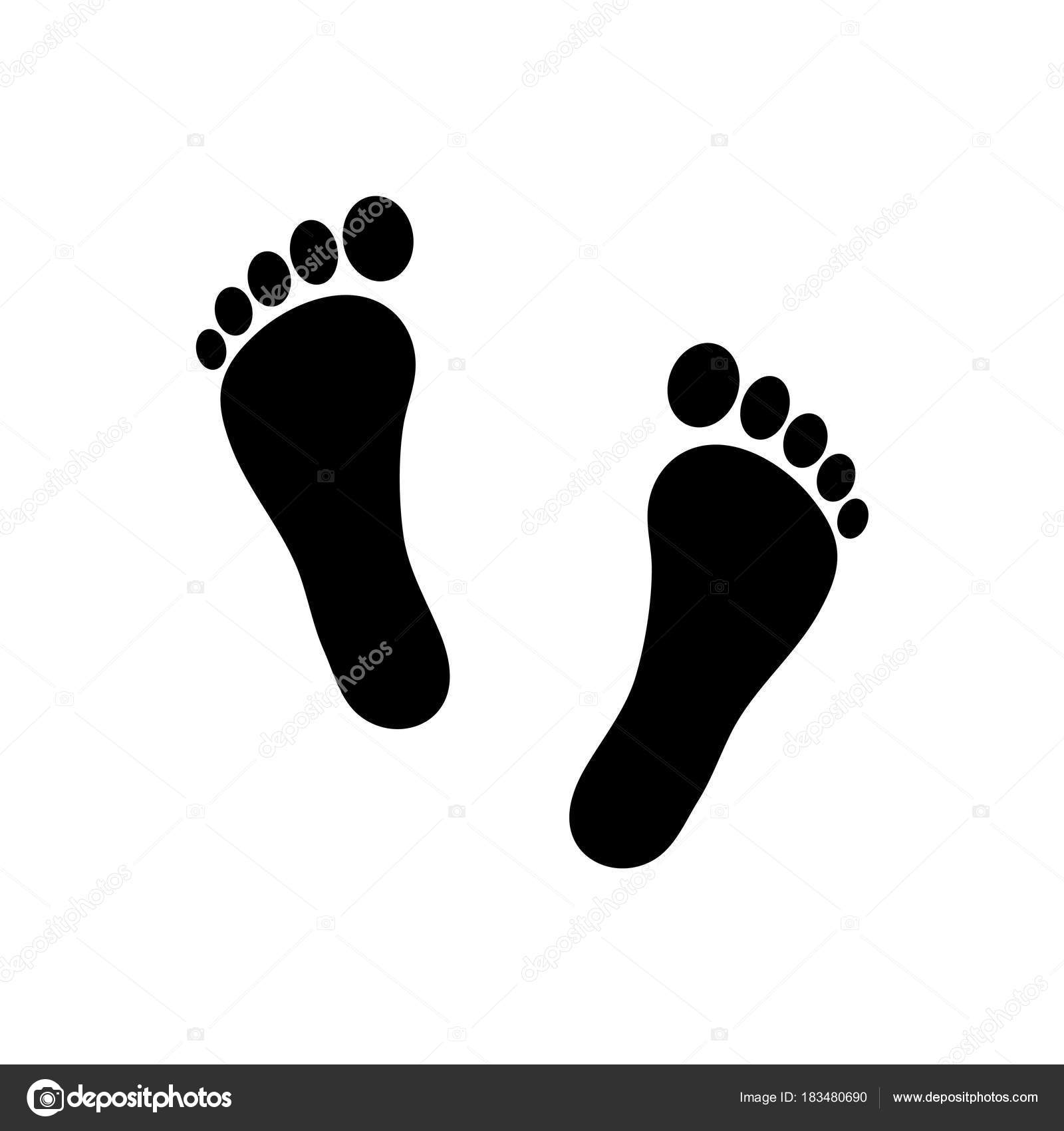 Icono de huella humana. Pasos vectoriales. Estilo plano. Siluetas ...