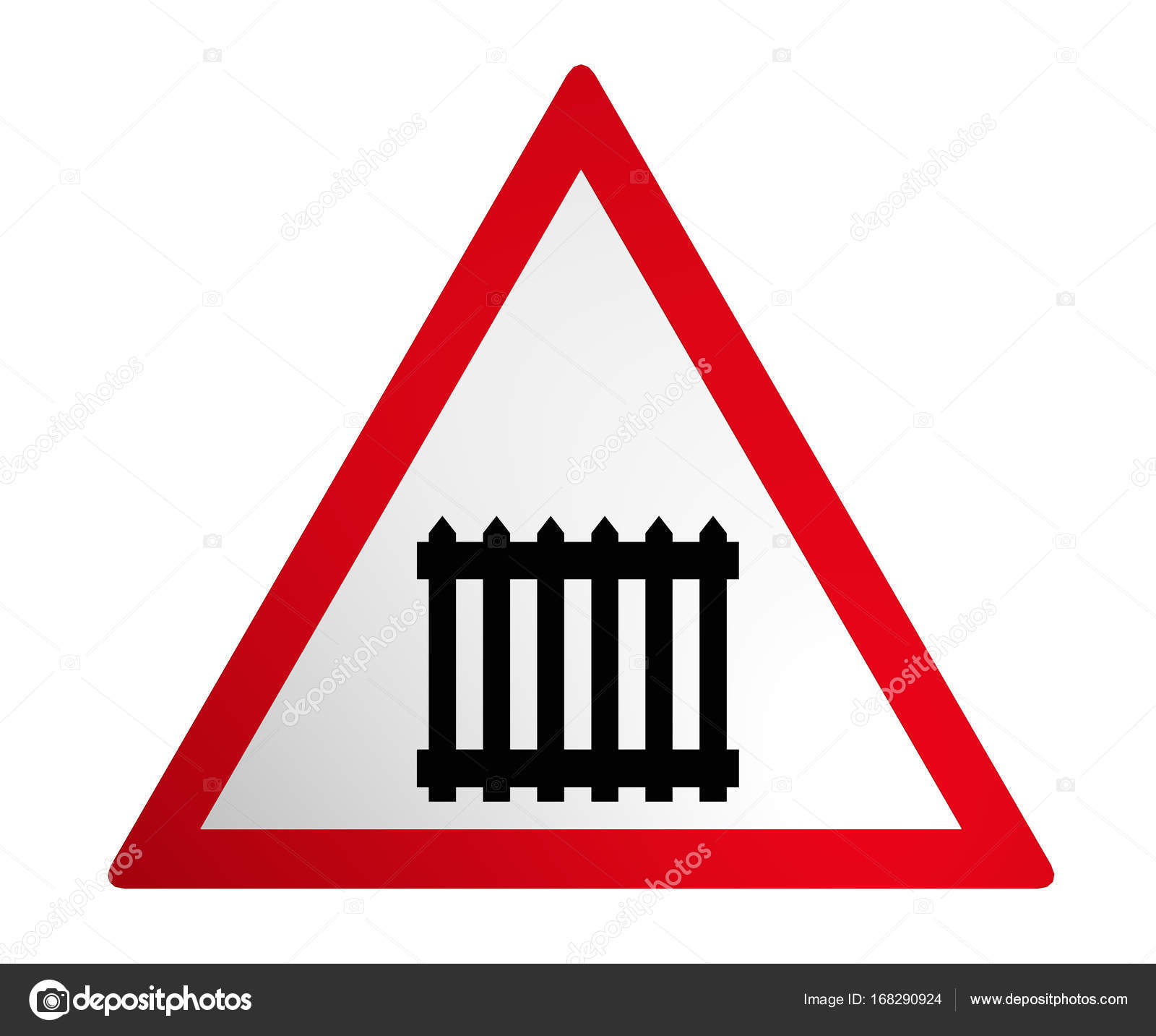 German traffic sign: railway crossing with barriers — Stock Photo ...