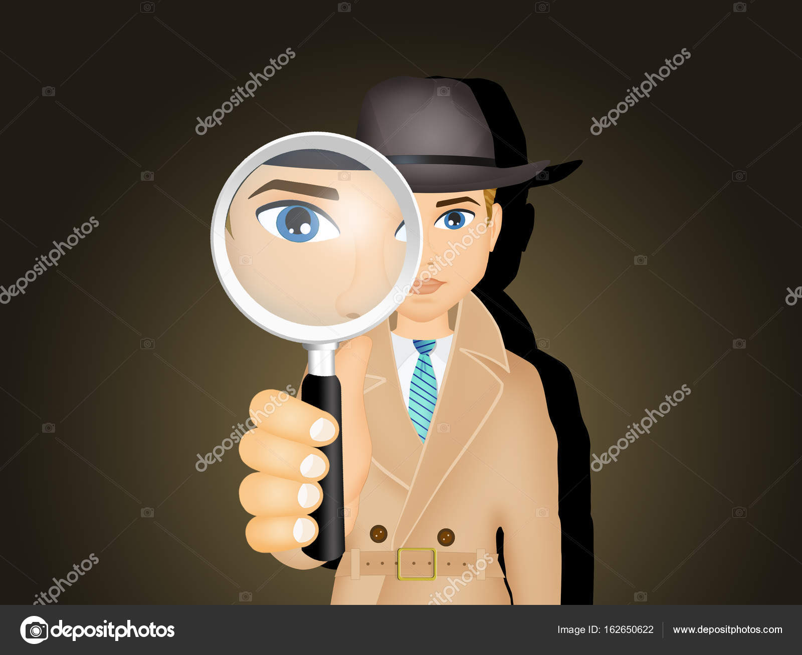 Private detective with magnifying glass Stock Photo by ©adrenalina ...