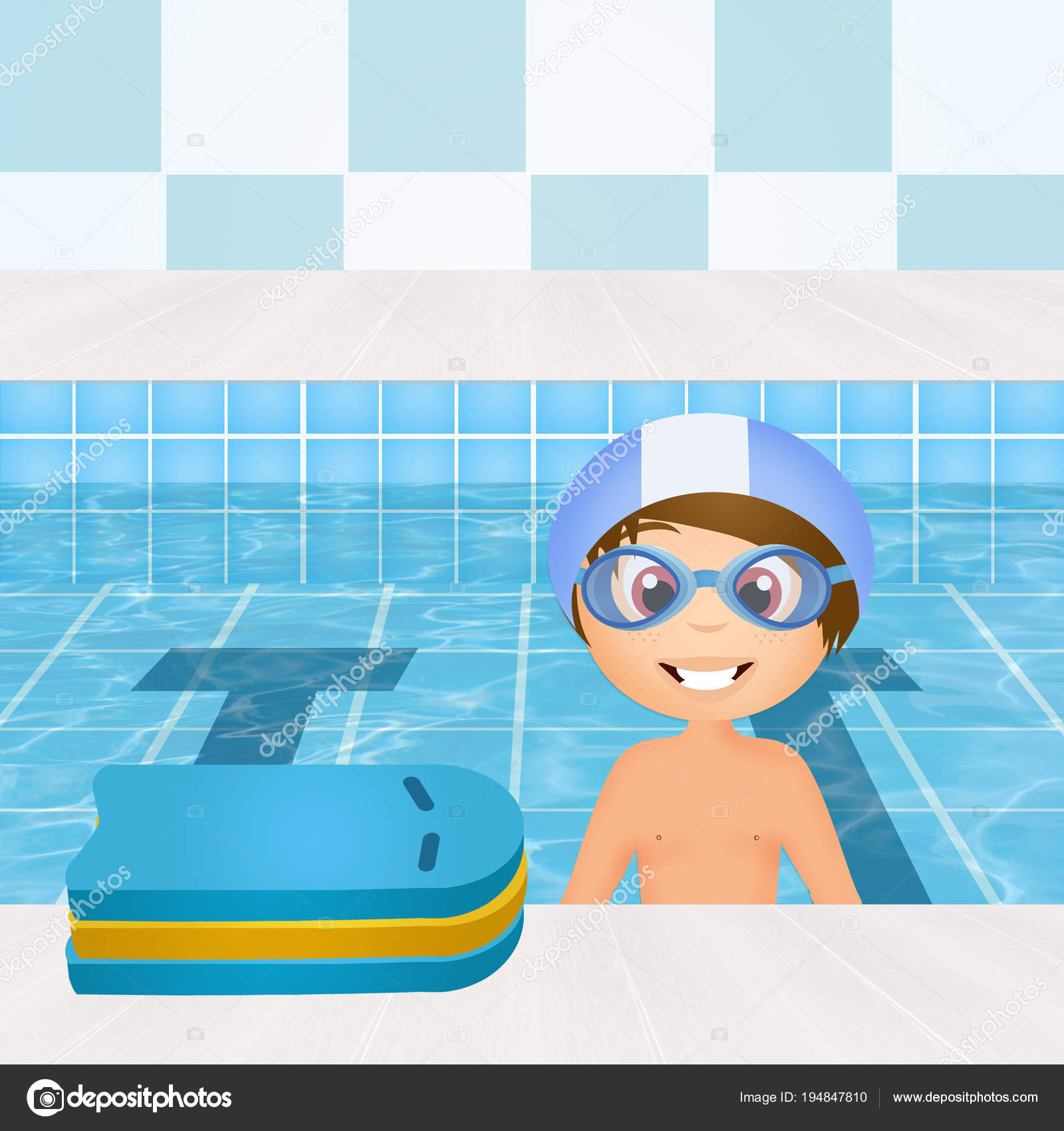 Kids Swimming Lessons Clipart