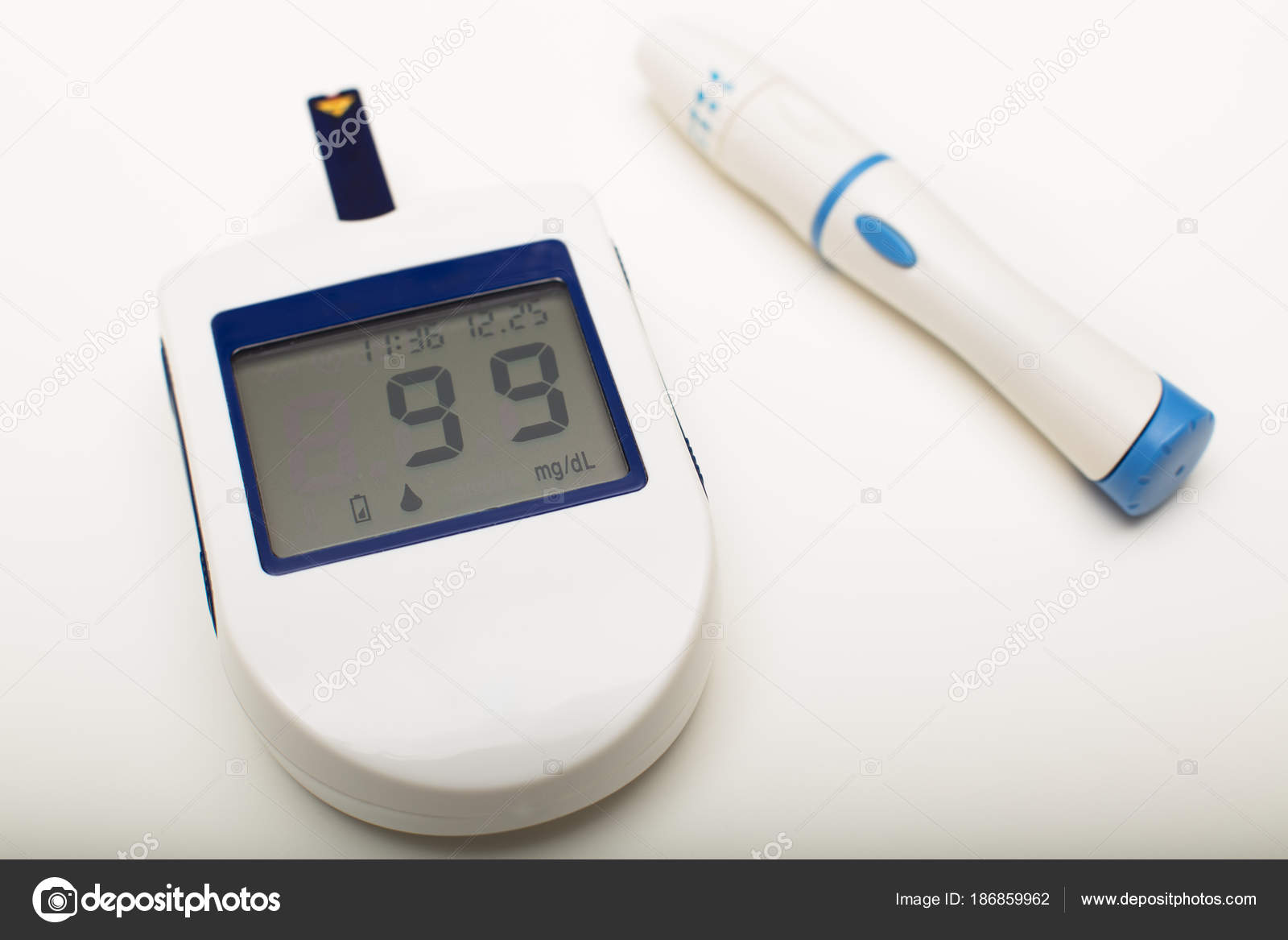 Portable glucose meter for blood sugar level Stock Photo by ©ahmetnaim ...