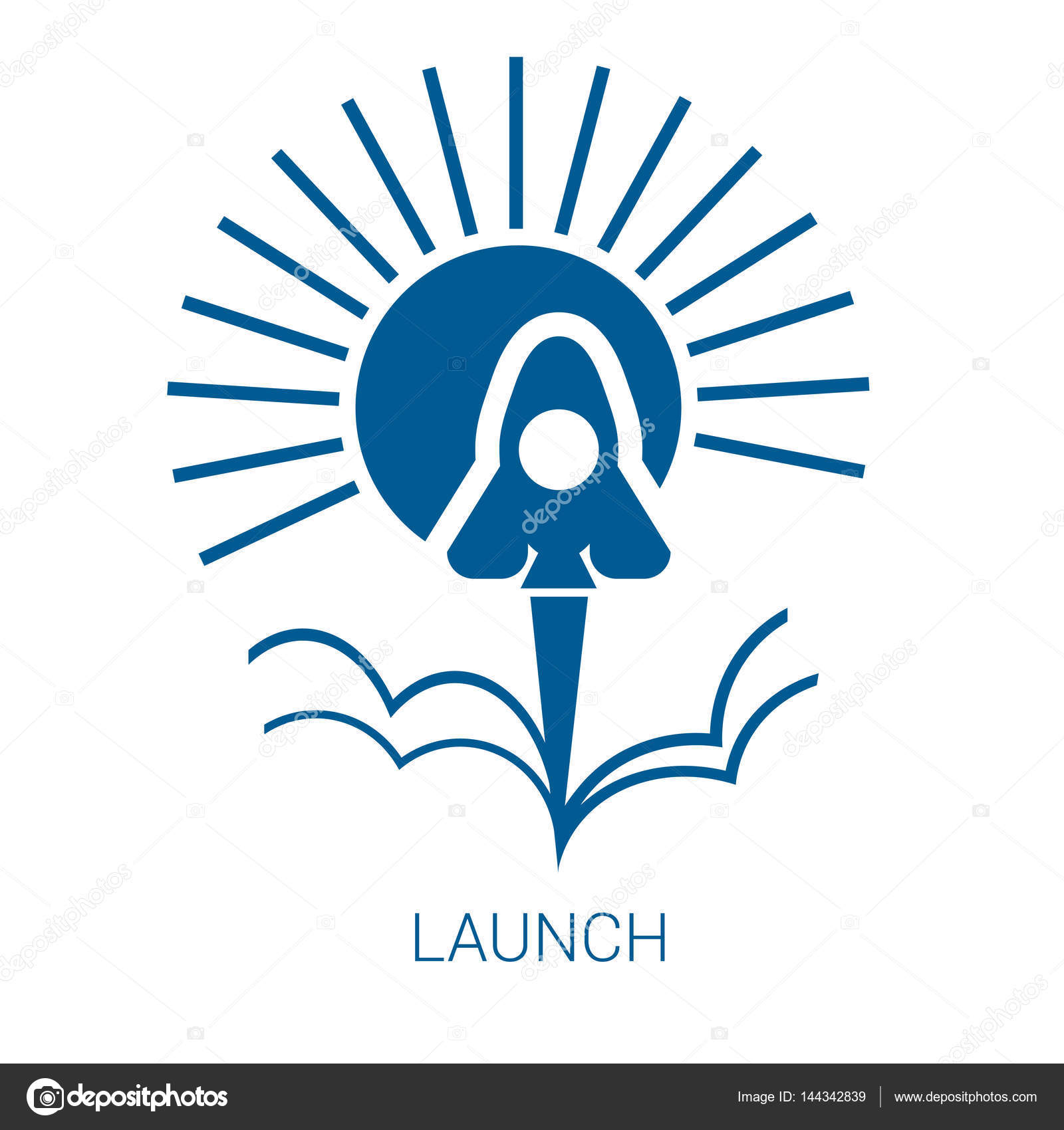 Launch vector blue flat icon Stock Vector Image by ©assistant #144342839