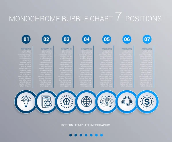 Infographics color bubble chart template for 6 positions Stock Vector ...