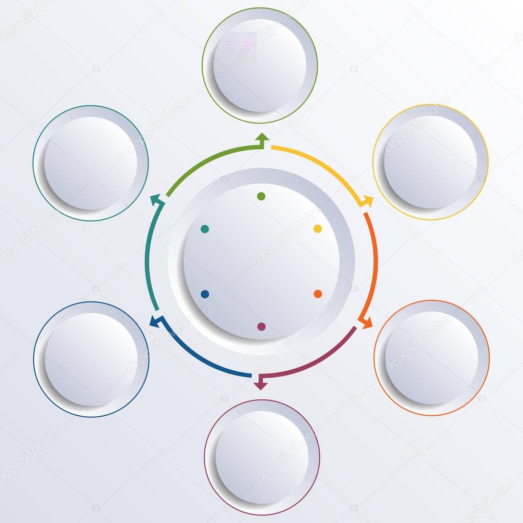 Six circles round circle — Stock Photo © assistant #156462568