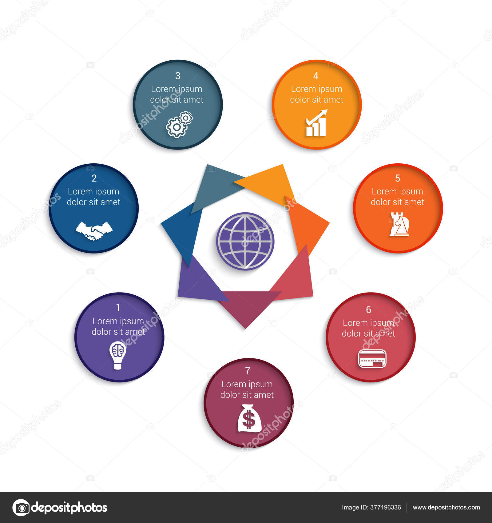 Colourful Modern Template Infographic Positions Possible Use Projects ...