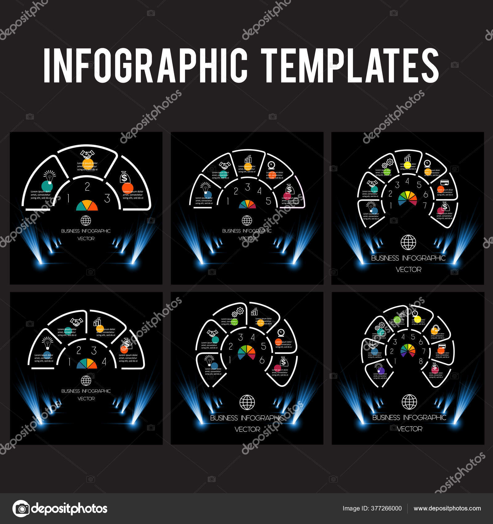 Best Chart Template Positions Information Black Background 스톡 벡터 ...