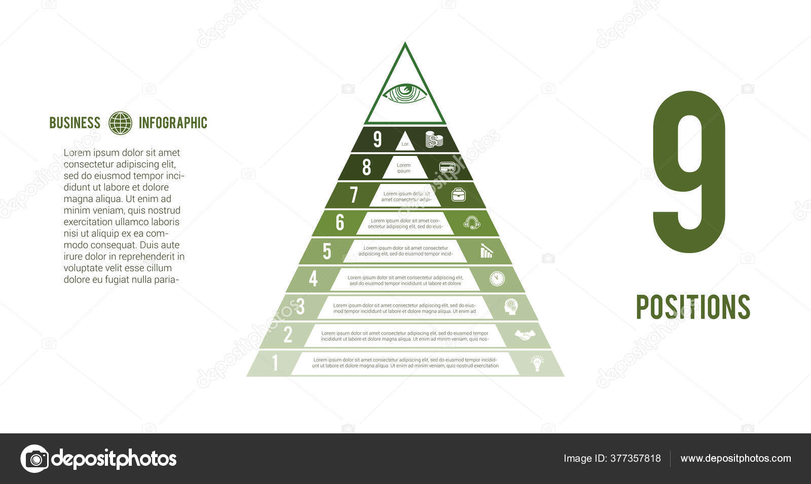 Business Process Infographic Template Pyramid Text Areas Eye Providence ...