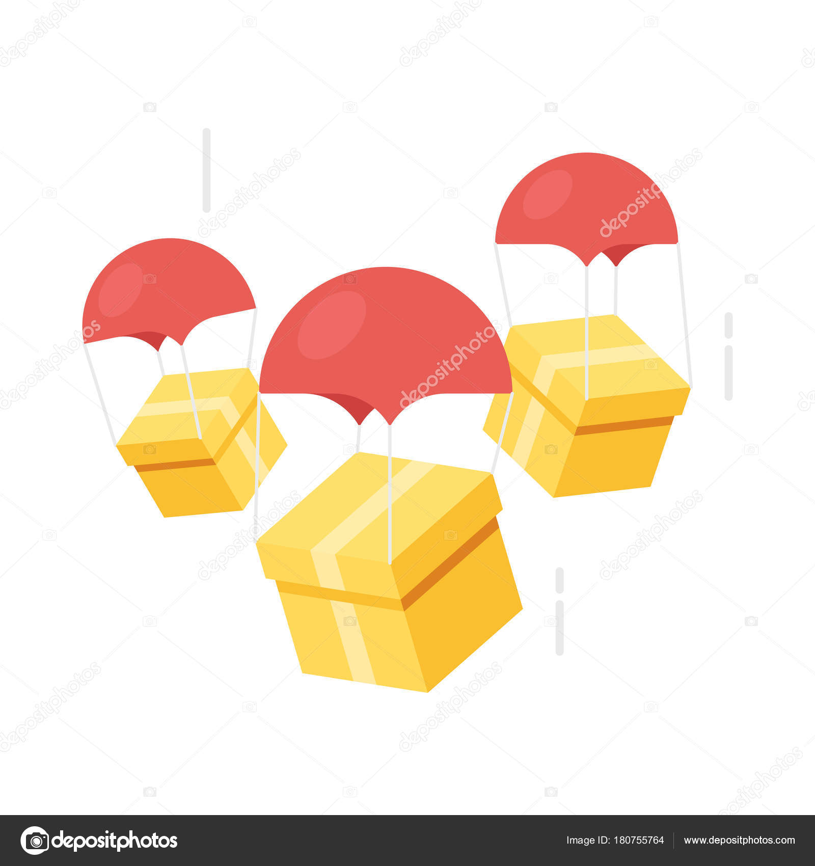 Flying Parachute Boxes Delivery Service Parachute Parcel Gift Sky ...