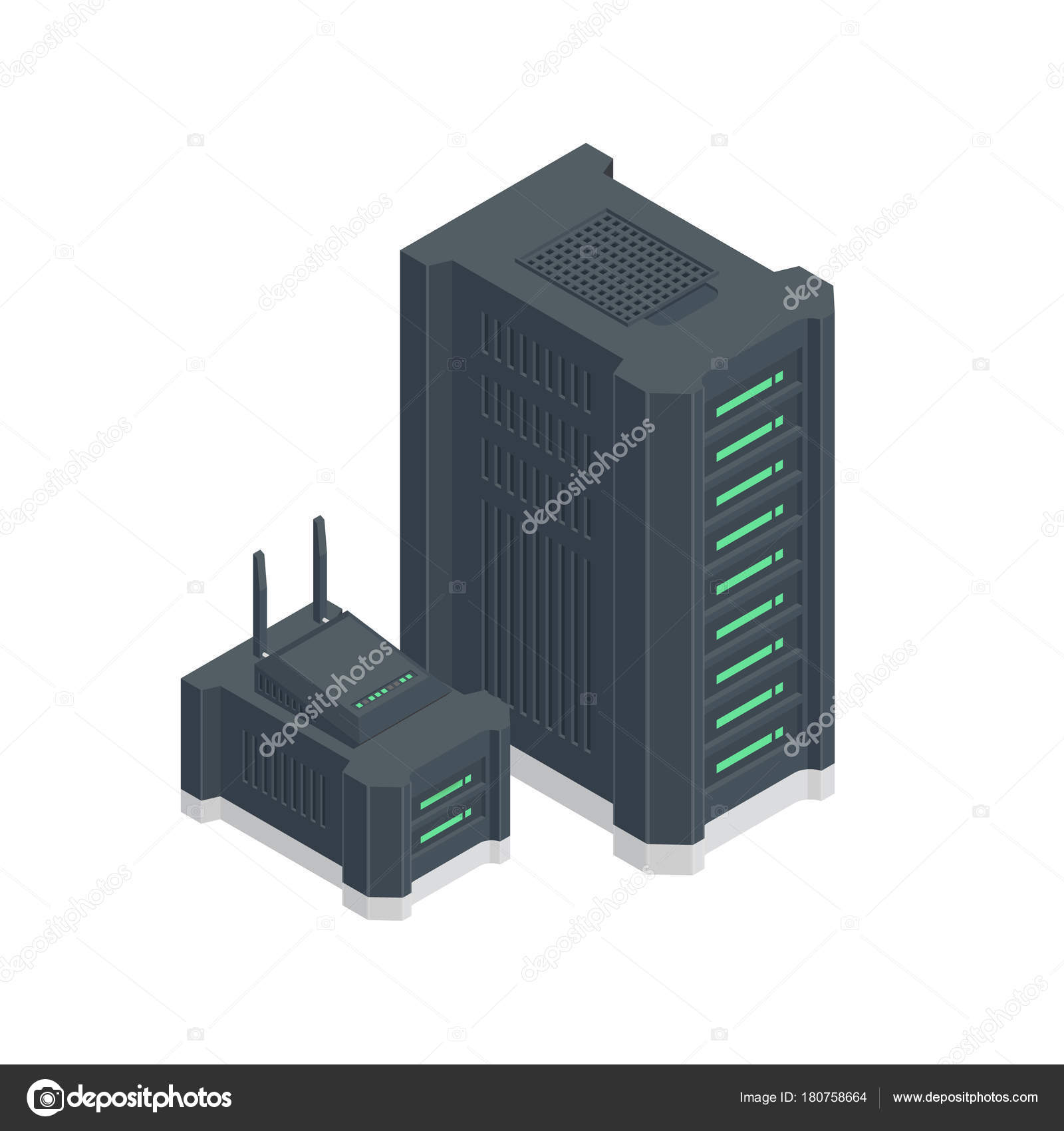 Servidor Rack Modem Vetor Ilustração Vetor de ©modpic 180758664