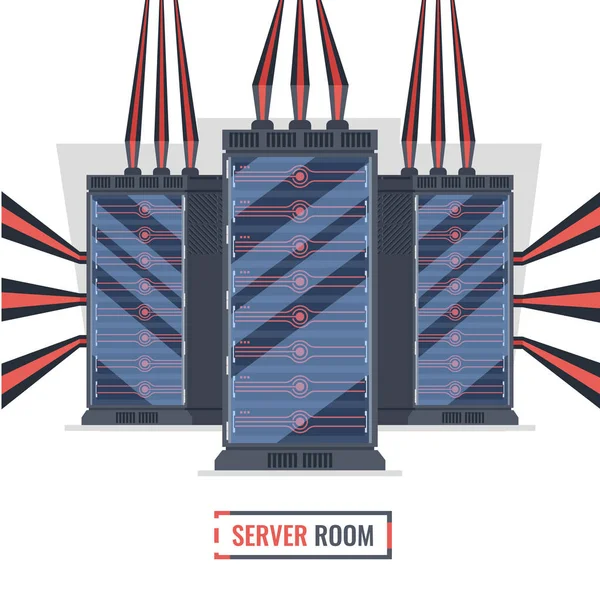 Set Modern Server Town Equipment Vector Isometric Server Farm Rack Stock Vector Image by ©modpic ...