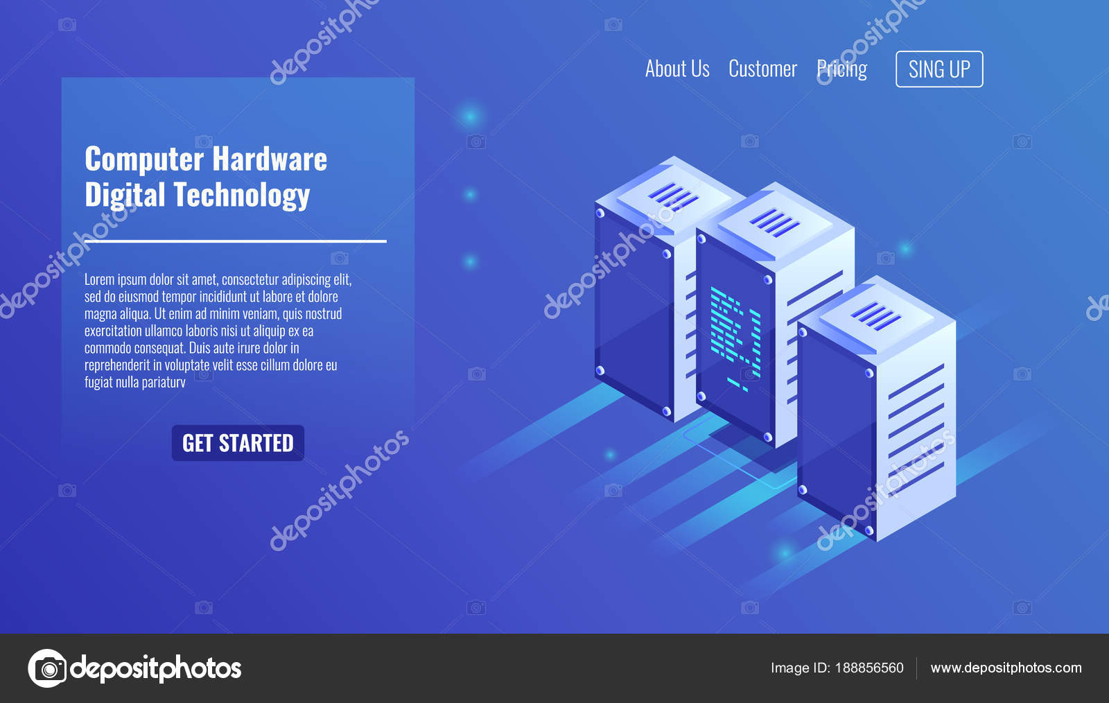 Computer Hardware Server Room Rack Digital Technology Data Center Three ...