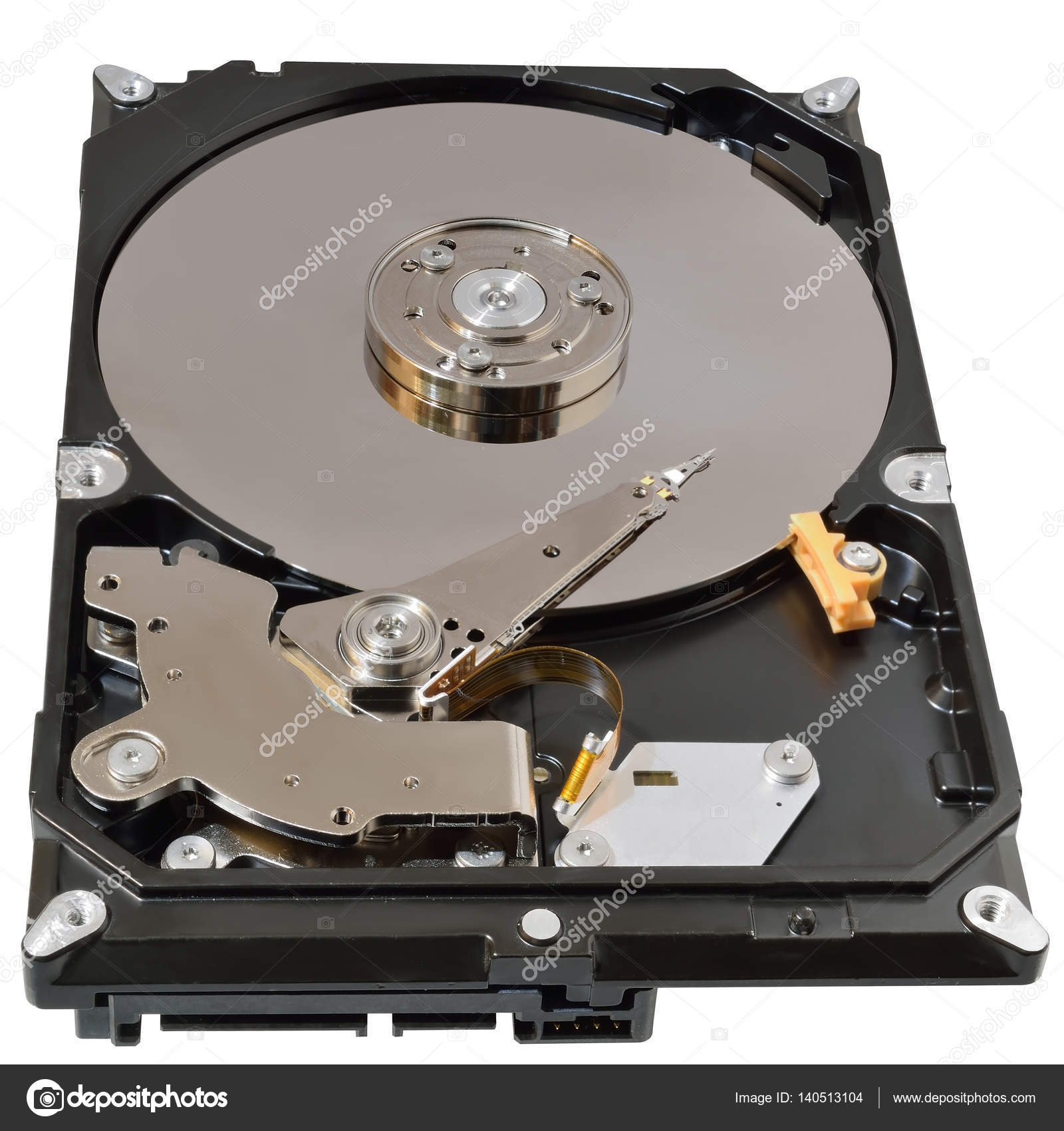 Open housing hard disk drive top view isolated — Stock Photo © LuGrish ...