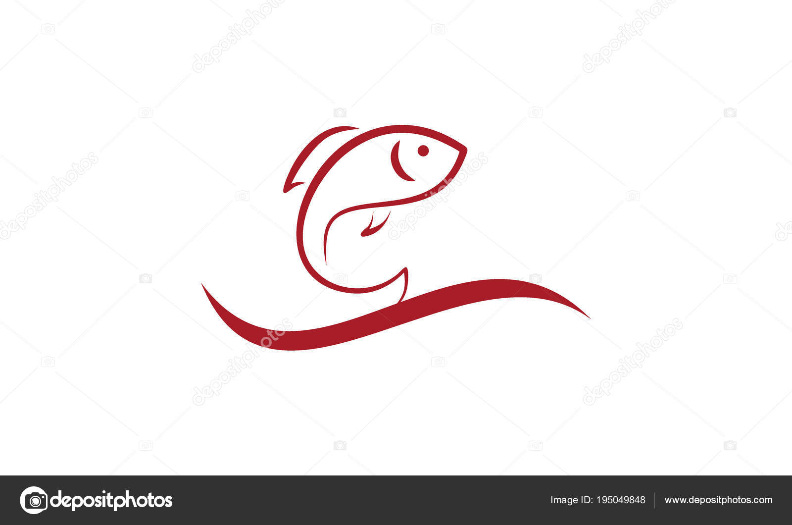 Fish Logo Vector Wave Icon Concept Template Vector Illustrations Stock ...