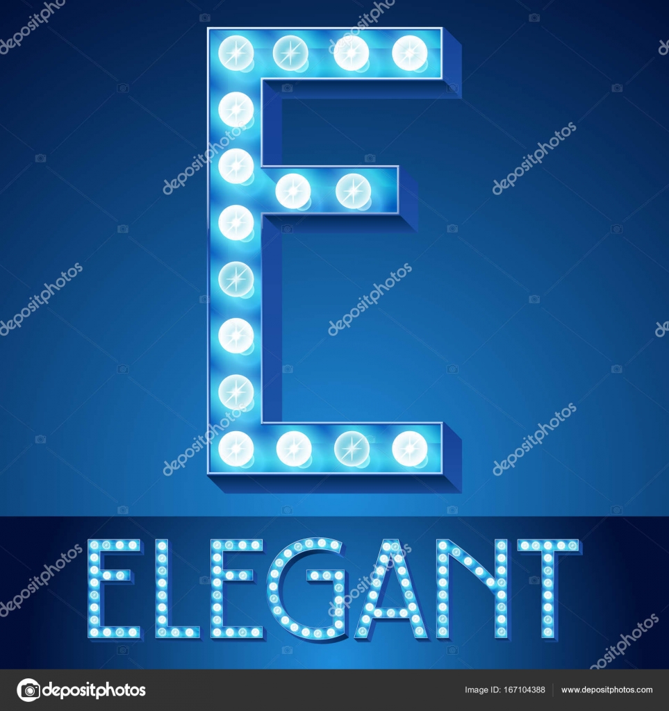 Vector blue light up alphabet. Letter E Stock Vector Image by ©dgbomb ...