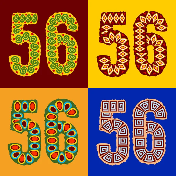 Vector set of ethnic font with african ornament. Optional different ...