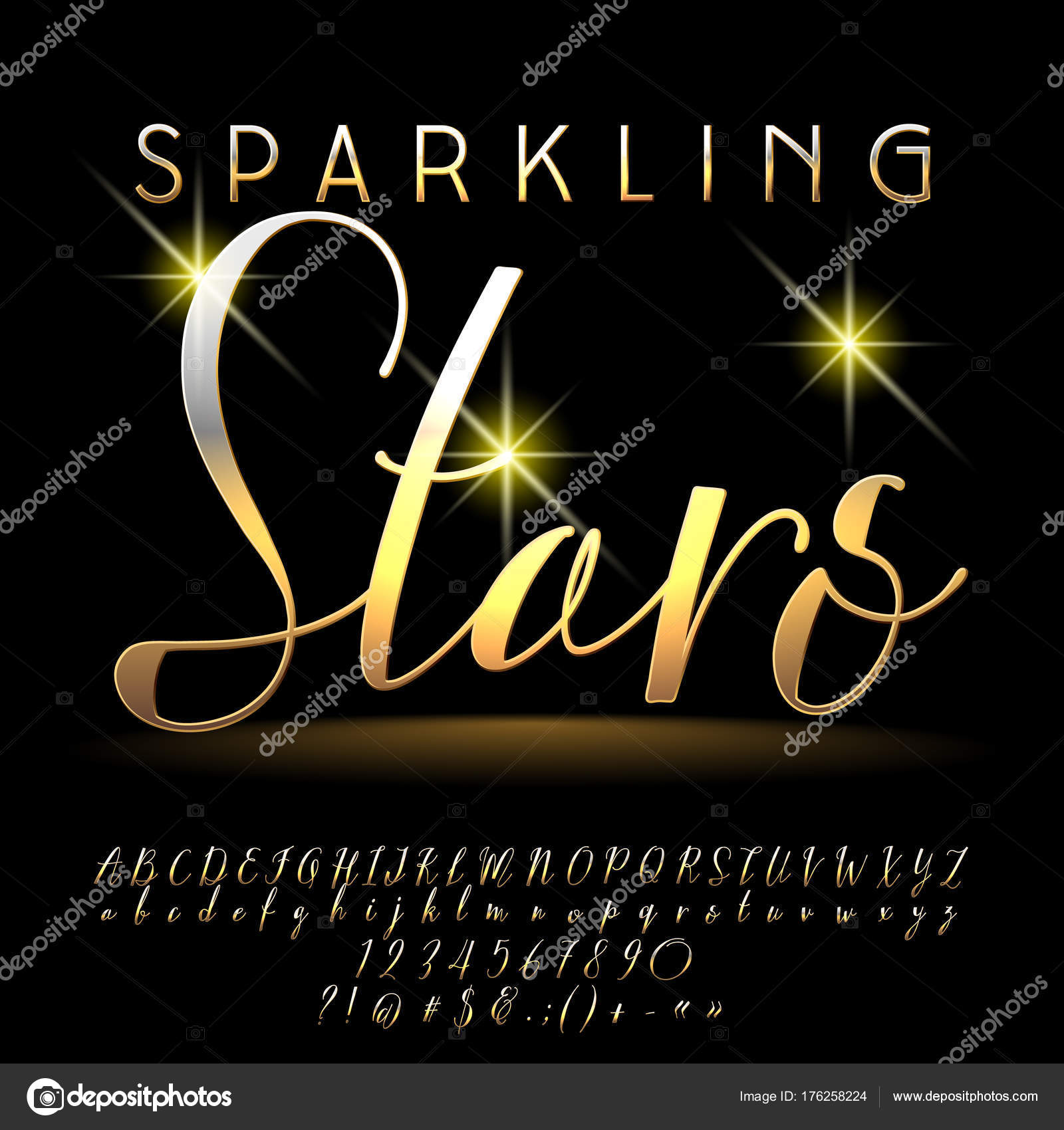 Image vectorielle Ensemble Vectoriel Lettres Alphabet Luxe Icône ...