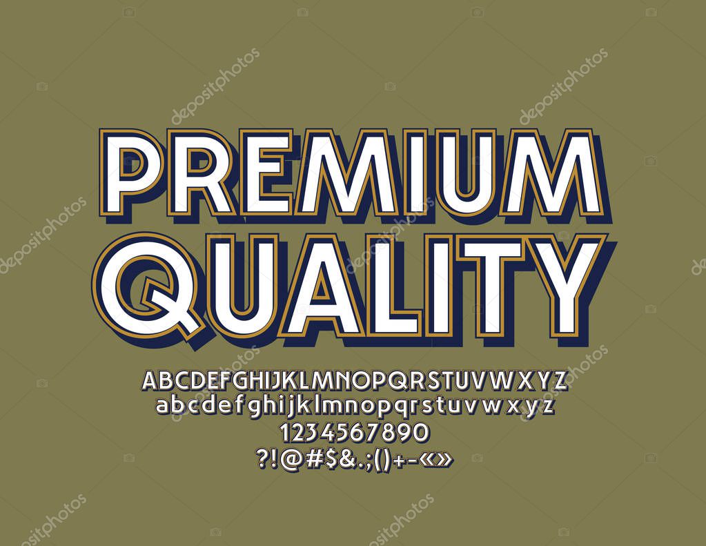 Vector Vintage Premium Quality Font. Diseño retro letras del alfabeto ...